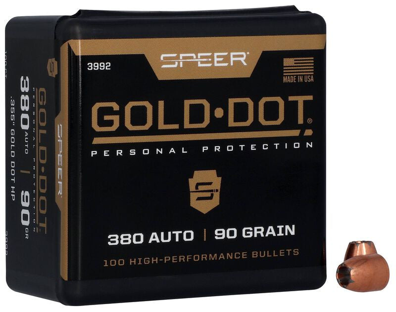 Pontas de bala SPEER Gold Dot HP - .355" - 90 grãos – Carbin