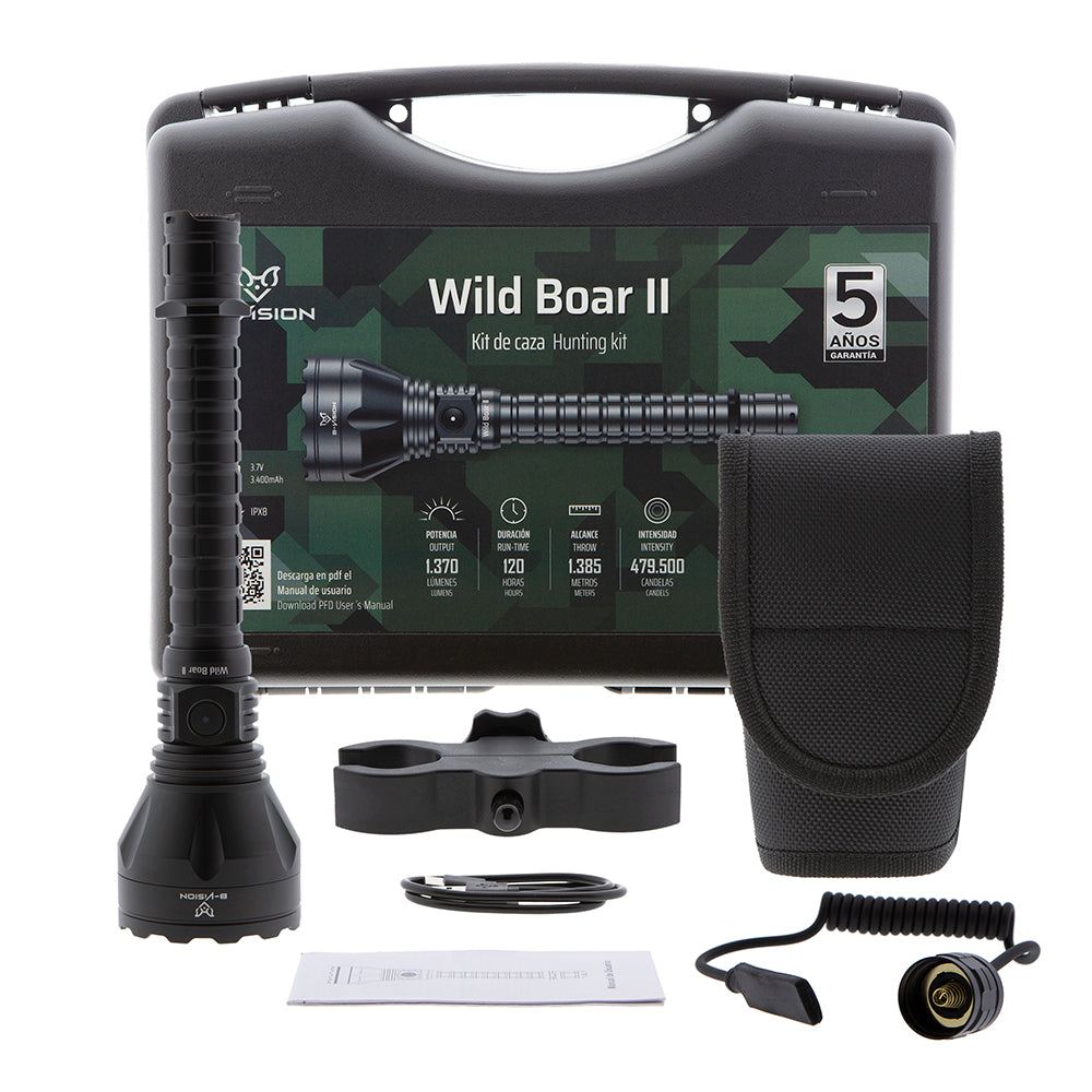 Linterna LED B-Vision Wild Boar II con Kit de Caza – Carbin