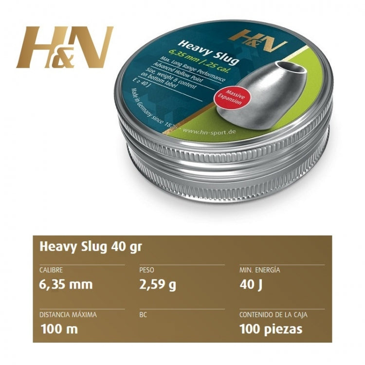 Balines H&N Slug HP Heavy Cal. 6.35 mm – Carbin